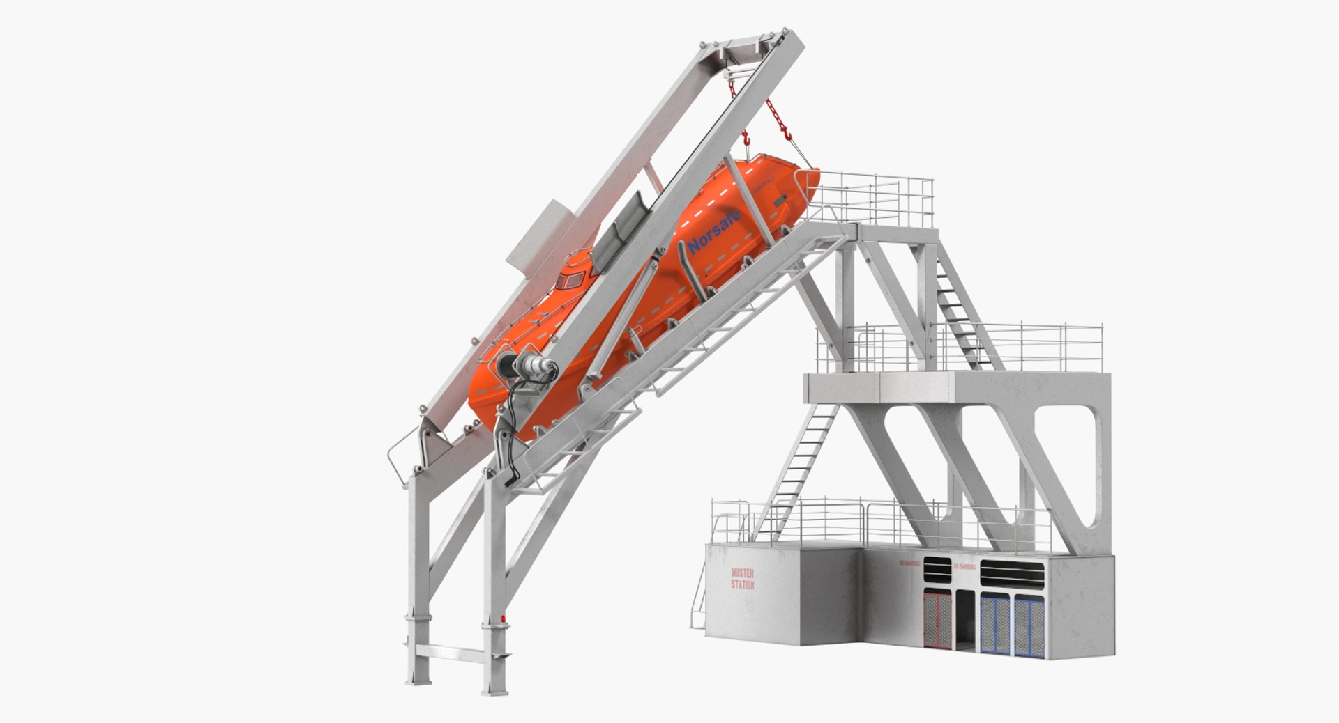 Freefall Lifeboat Launching Mechanism Model - TurboSquid 1366948