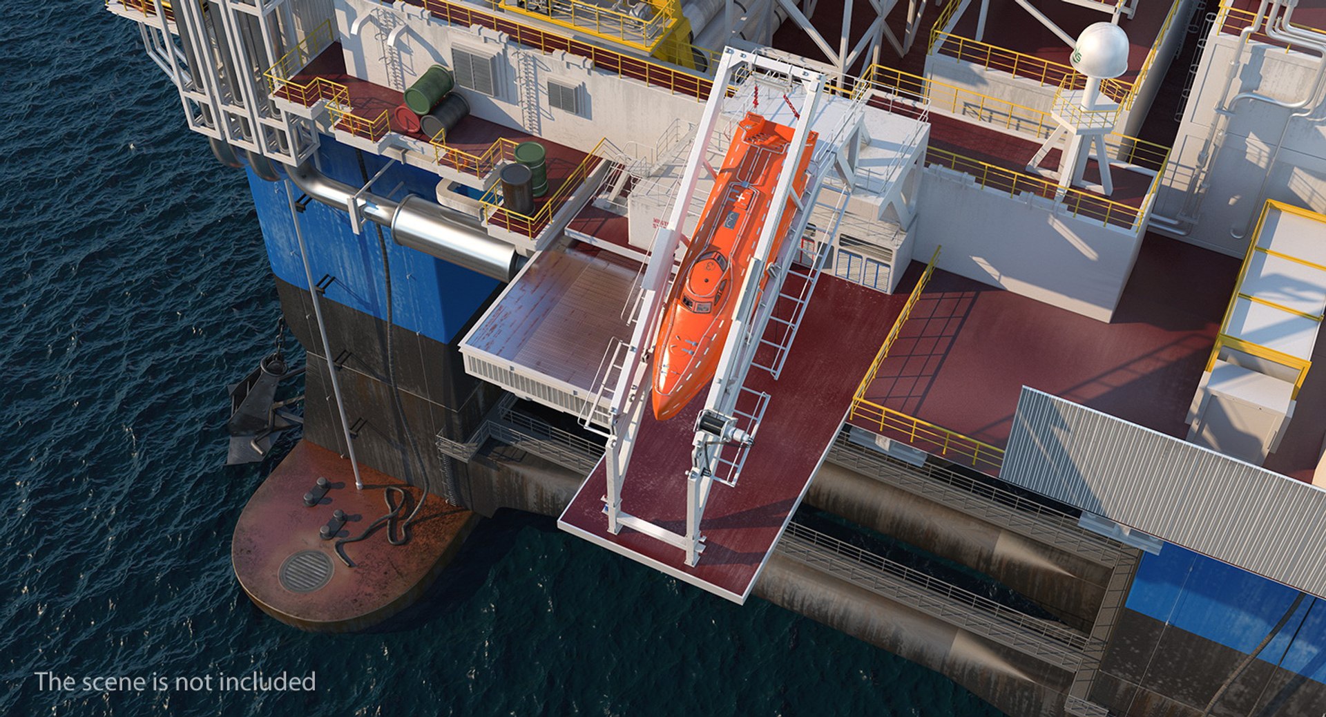 Freefall lifeboat launching mechanism model - TurboSquid 1366948