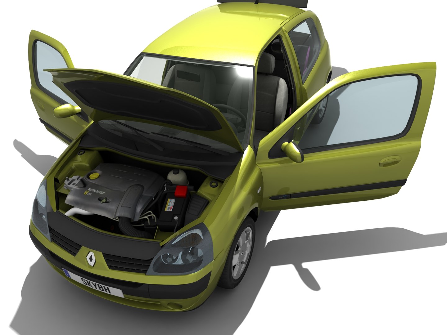 Renault Clio II 2001 with interior model - TurboSquid 2154857