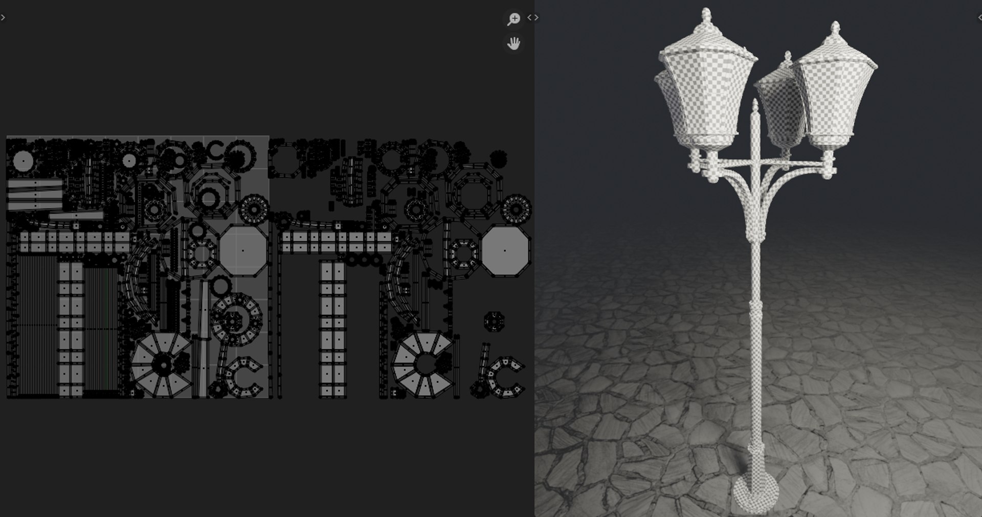 3D Standart Street Lamp With Quad Stand - TurboSquid 1945417