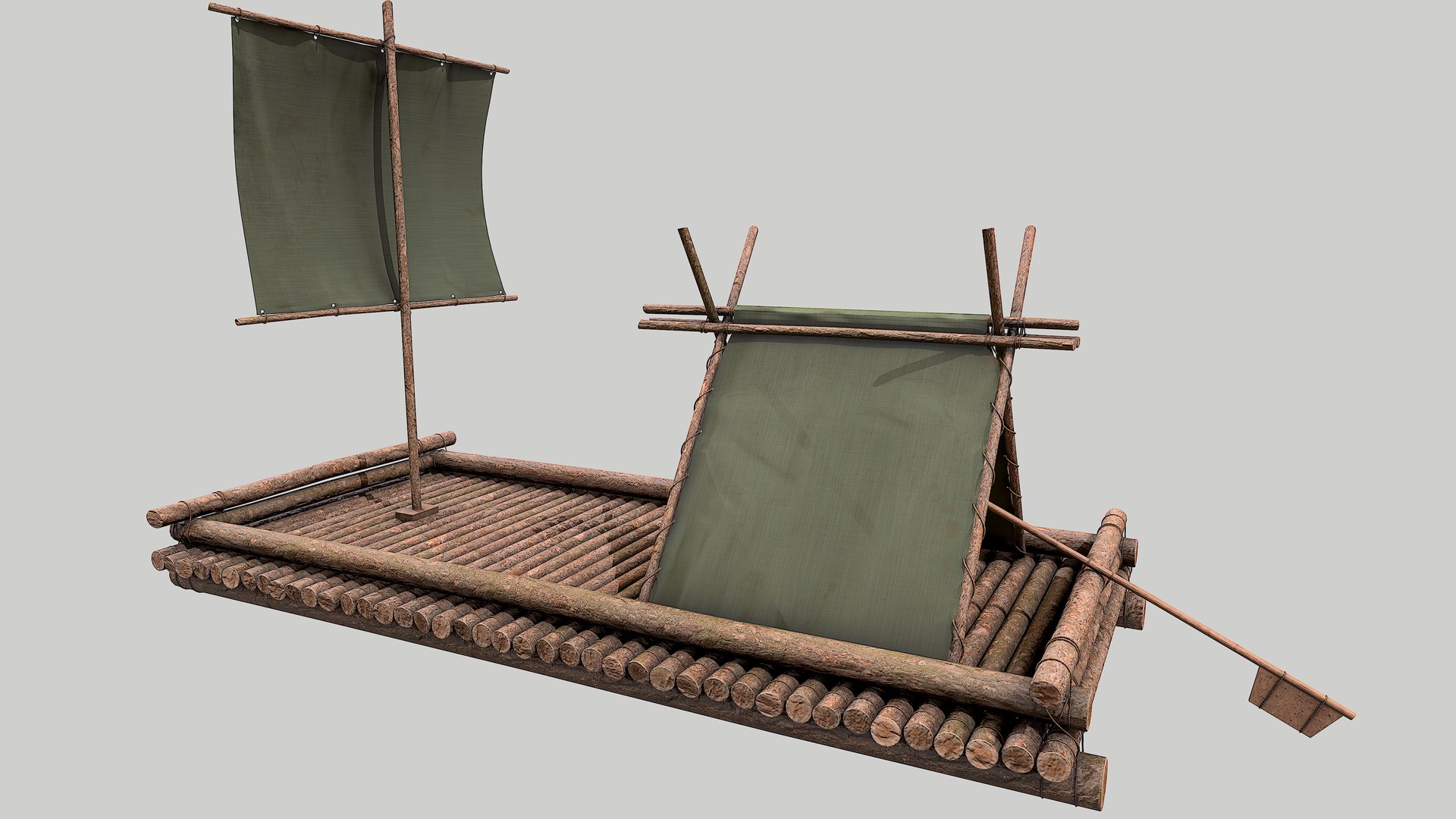 Wooden Raft V1 With PBR 4K 8K 3D Model - TurboSquid 1729345