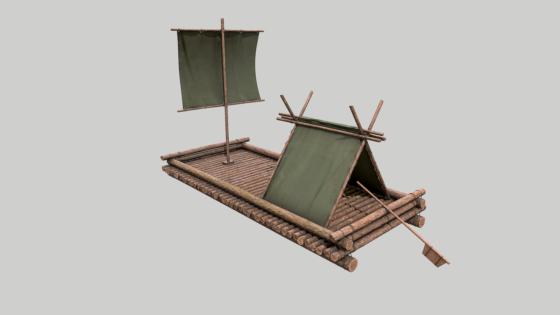 Wooden Raft V1 With PBR 4K 8K 3D Model - TurboSquid 1729345