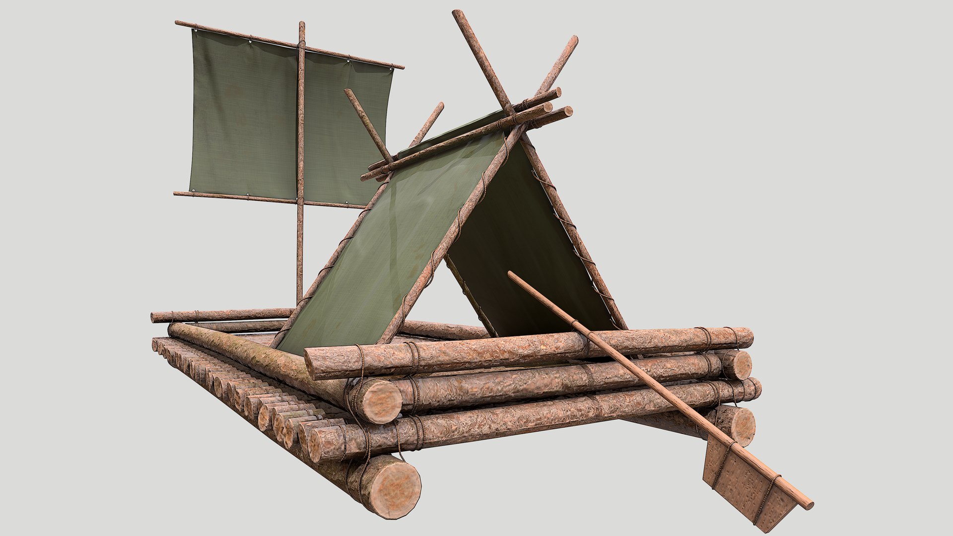 Wooden Raft V1 With PBR 4K 8K 3D Model - TurboSquid 1729345