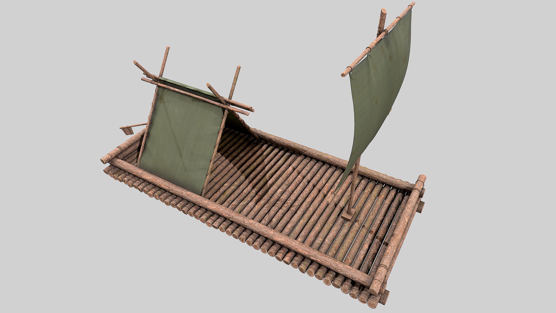 Wooden Raft V1 With PBR 4K 8K 3D Model - TurboSquid 1729345