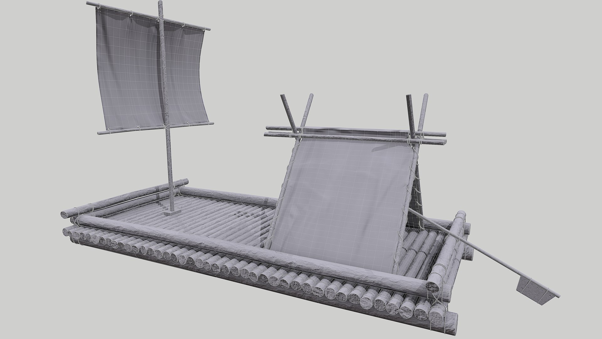 Wooden Raft V1 With PBR 4K 8K 3D Model - TurboSquid 1729345