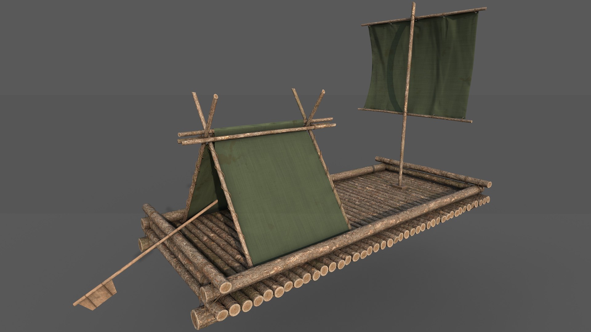 Wooden Raft V1 With PBR 4K 8K 3D Model - TurboSquid 1729345