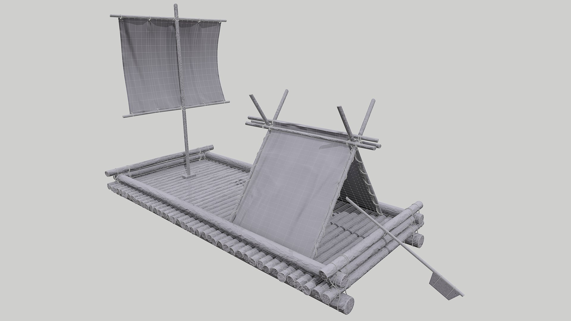 Wooden Raft V1 With PBR 4K 8K 3D Model - TurboSquid 1729345