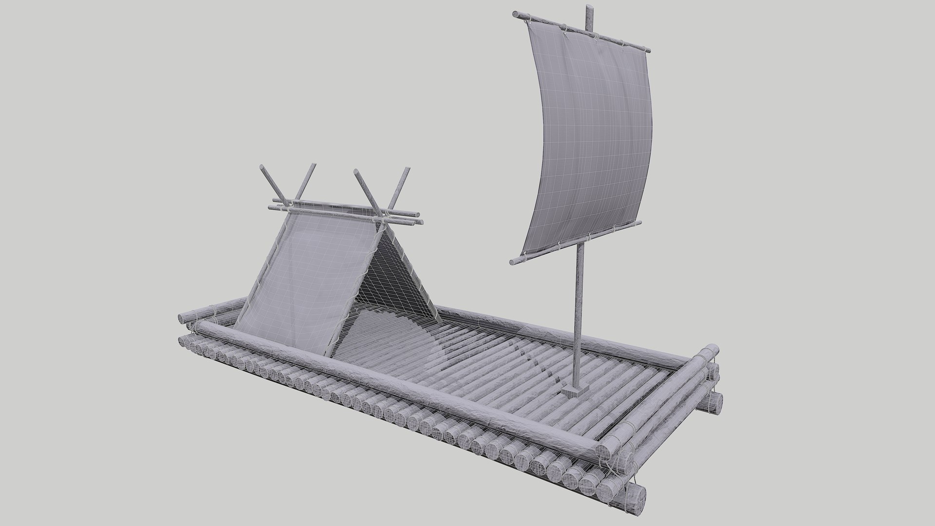 Wooden Raft V1 With PBR 4K 8K 3D Model - TurboSquid 1729345