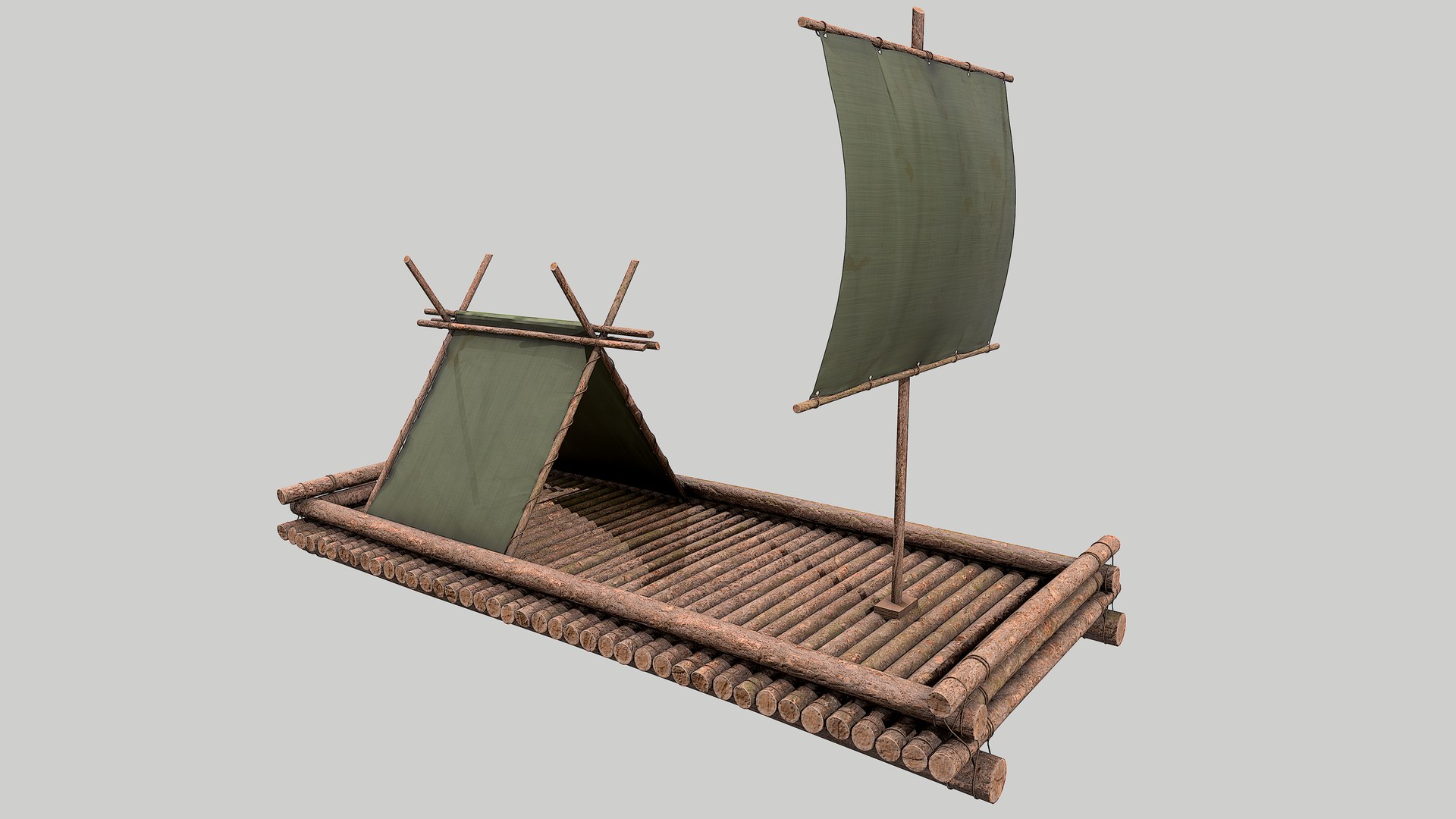 Wooden Raft V1 With PBR 4K 8K 3D Model - TurboSquid 1729345