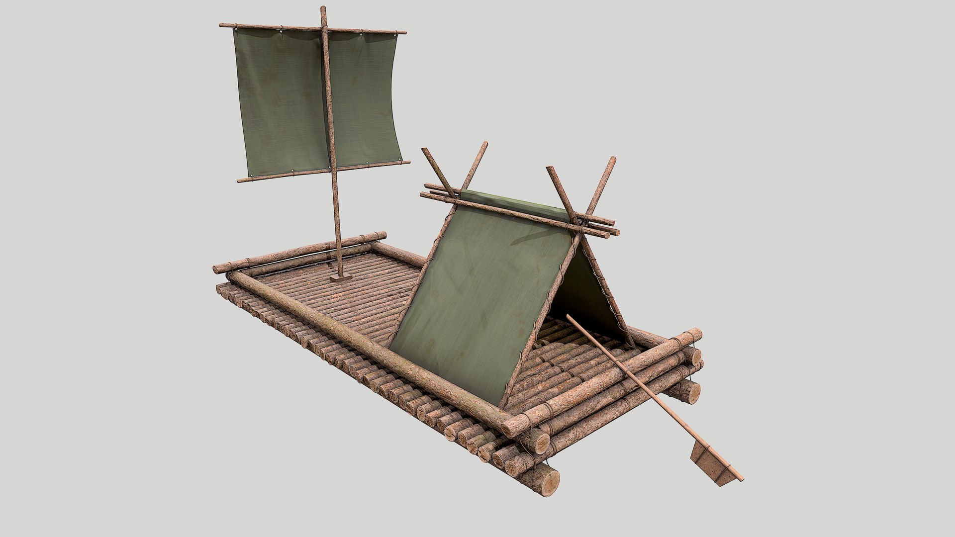 Wooden Raft V1 With PBR 4K 8K 3D Model - TurboSquid 1729345