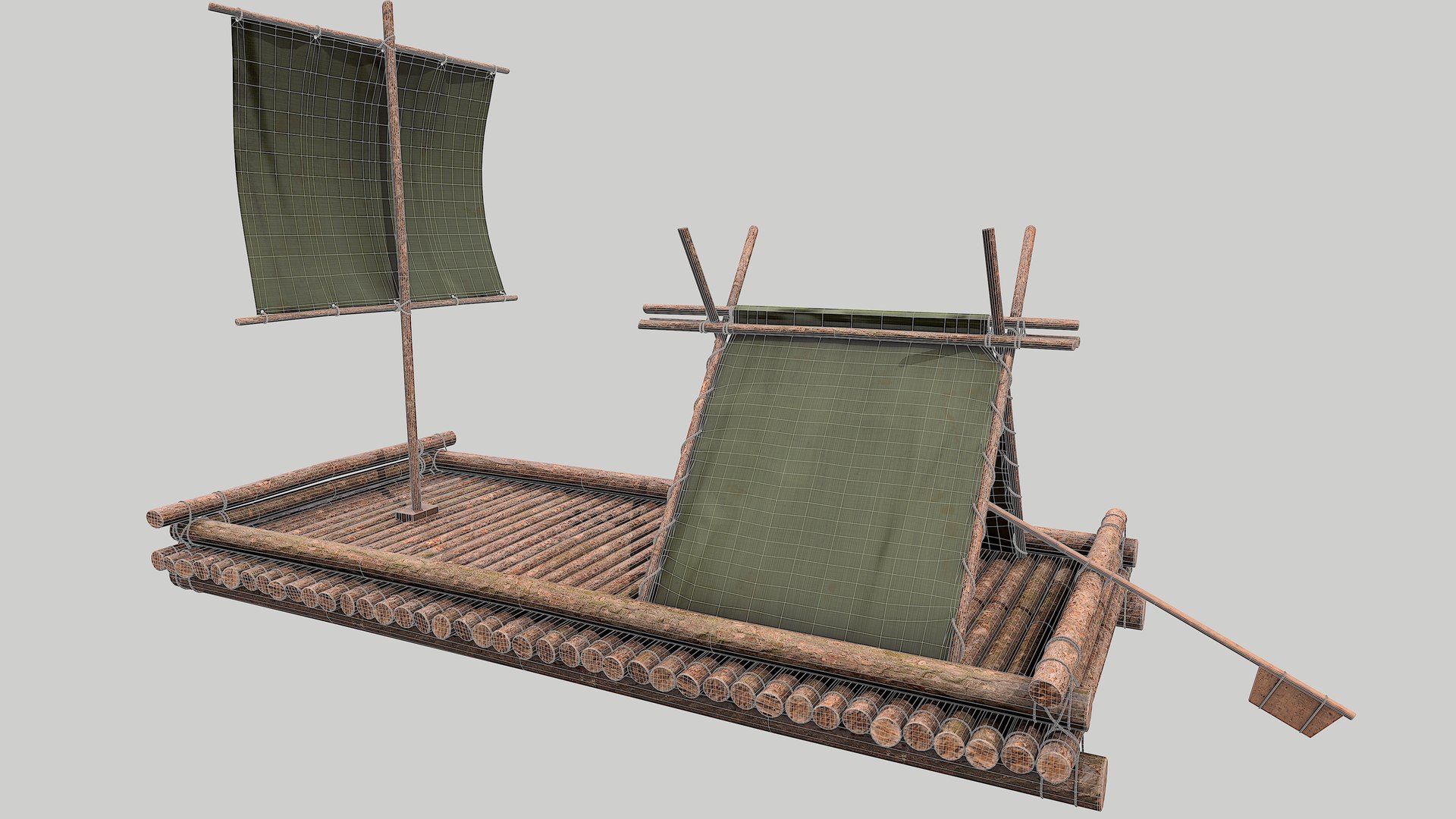 Wooden Raft V1 With PBR 4K 8K 3D Model - TurboSquid 1729345