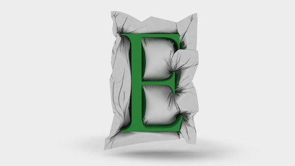Letter e fabric draped 3D model - TurboSquid 1711023