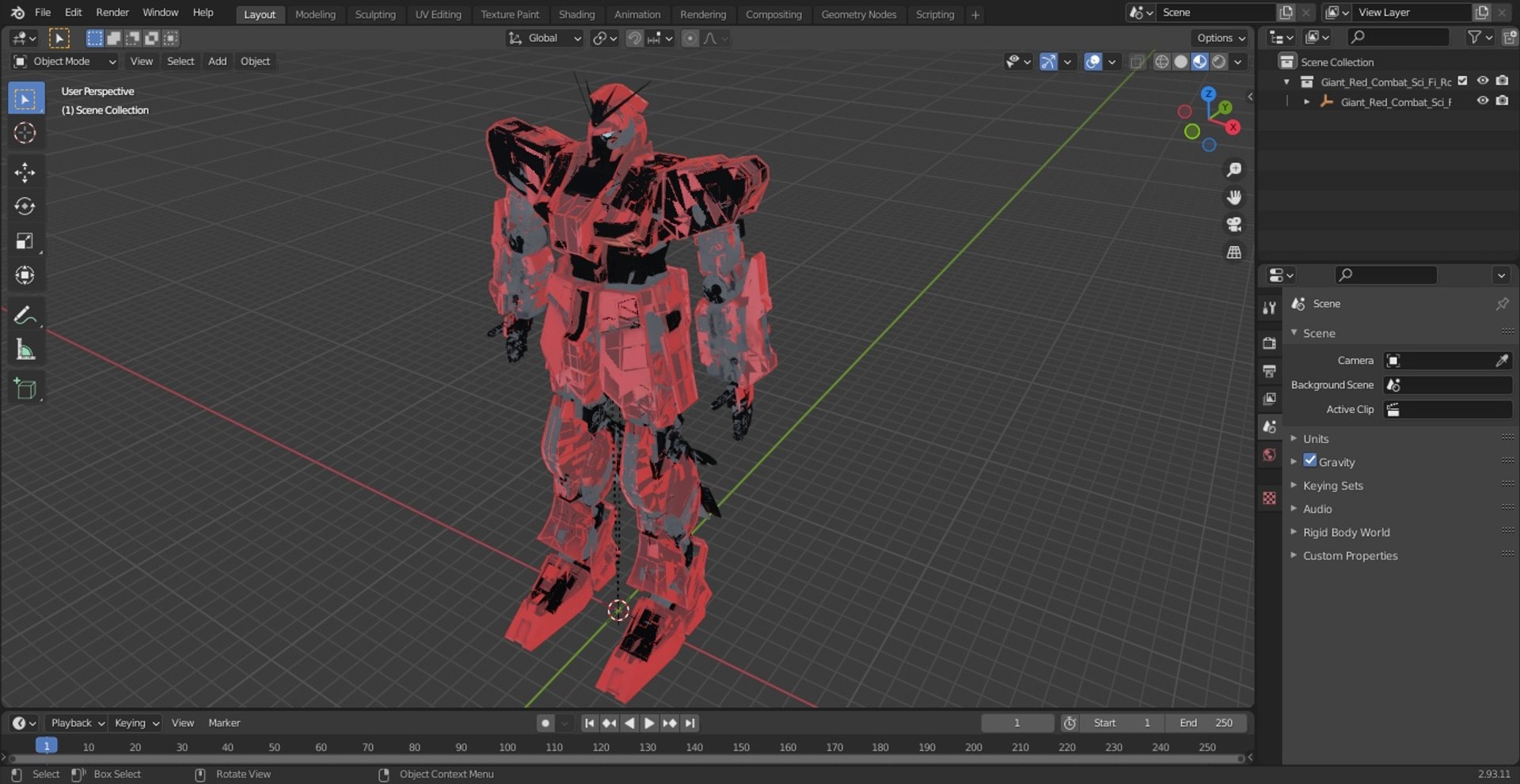 Giant Red Combat Sci-Fi Robot 3D - TurboSquid 2004698