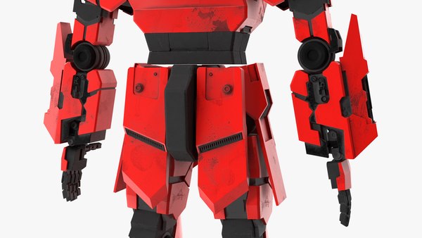 자이언트 레드 전투 공상 과학 로봇 3D 모델 - TurboSquid 2004698