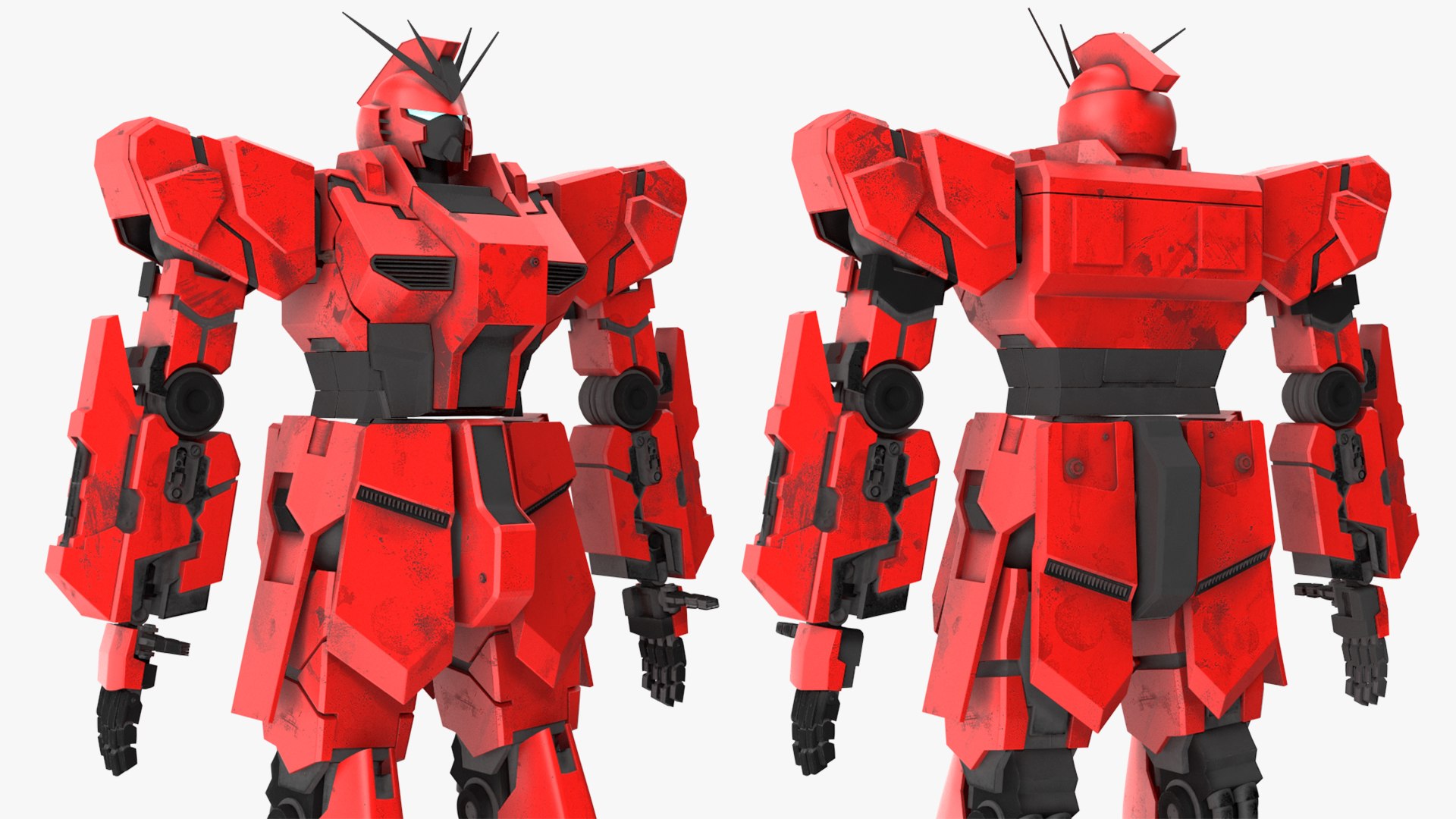 Giant Red Combat Sci-Fi Robot 3D - TurboSquid 2004698