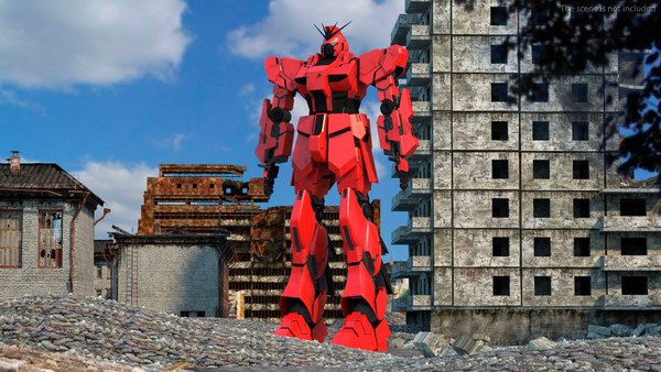 자이언트 레드 전투 공상 과학 로봇 3D 모델 - TurboSquid 2004698