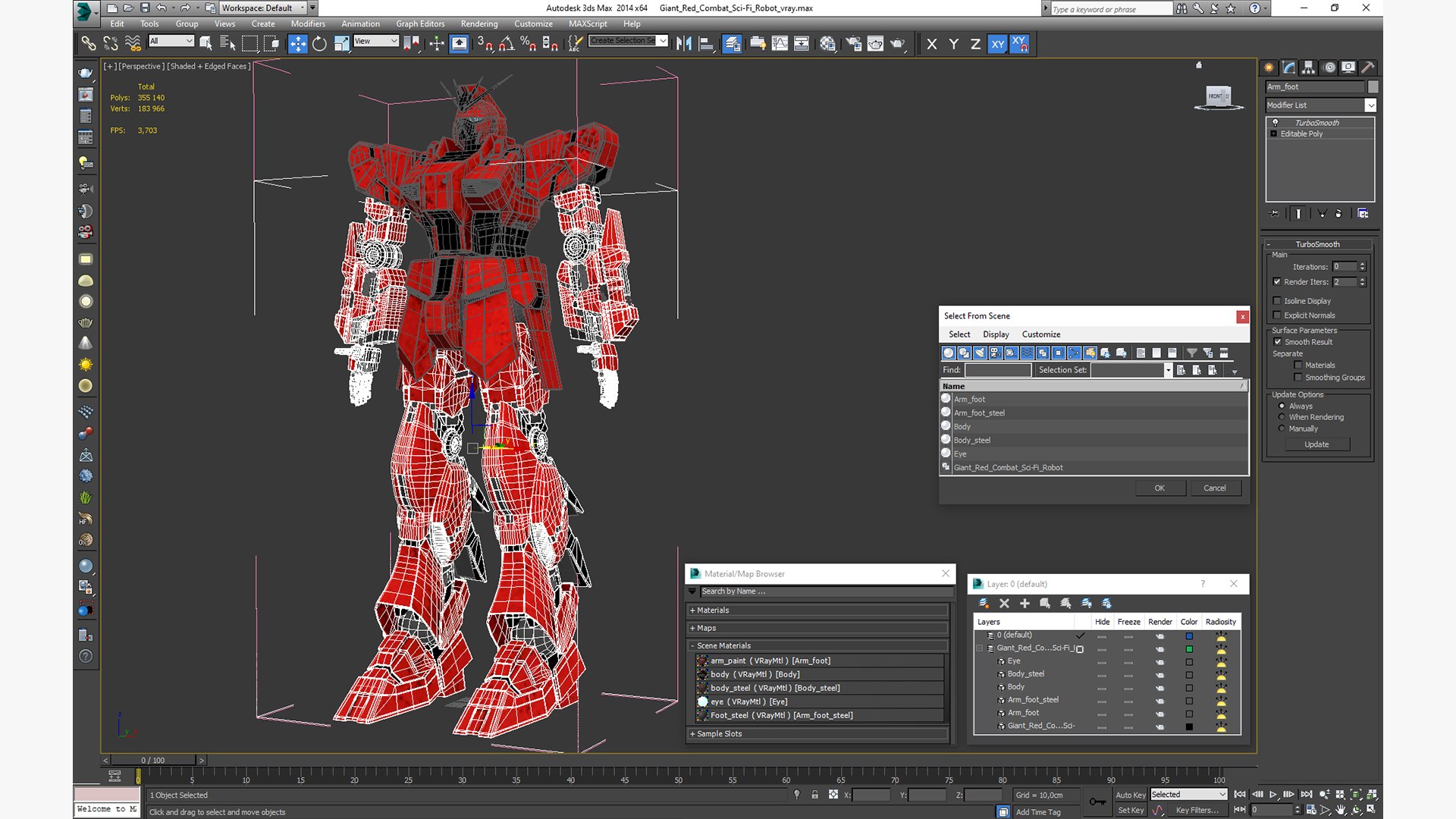 Giant Red Combat Sci-Fi Robot 3D - TurboSquid 2004698