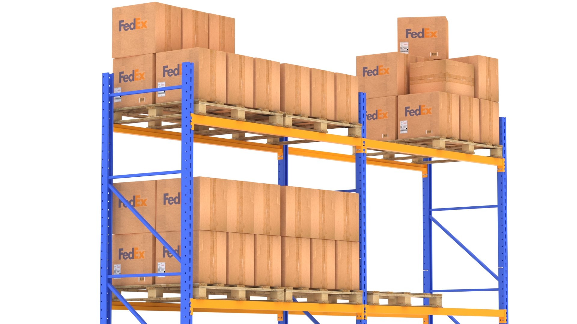 3D Fedex Warehouse Rack Model - TurboSquid 1862365