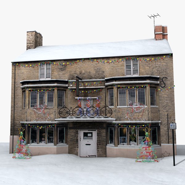 3d winter house real-time 2 model