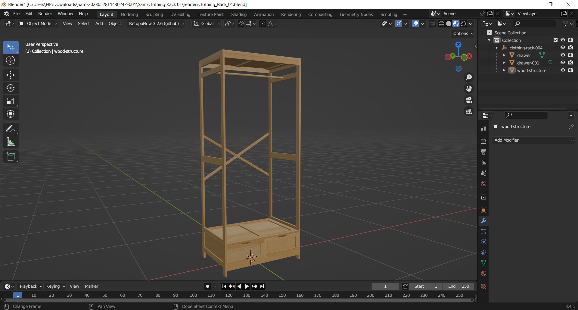 Clothing Rack 02 3D model - TurboSquid 2078914