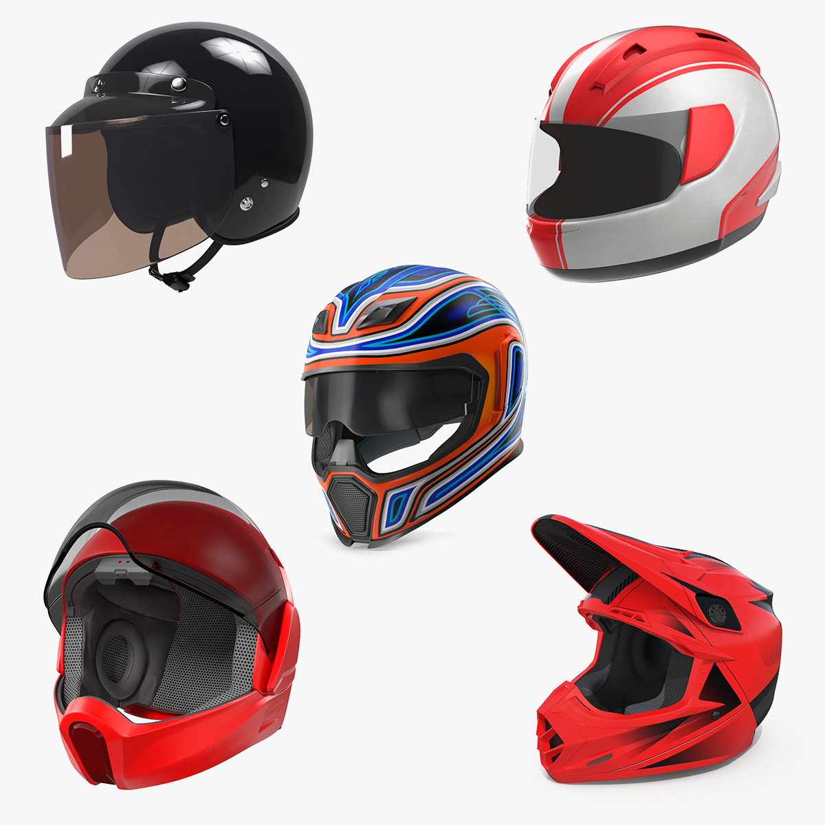 modelo 3d Colección de cascos de moto 3 - TurboSquid 2215833