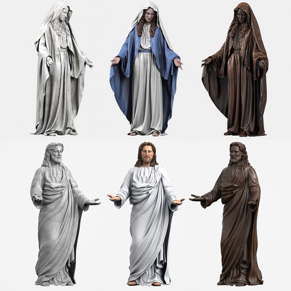 3d statue virgin mary model