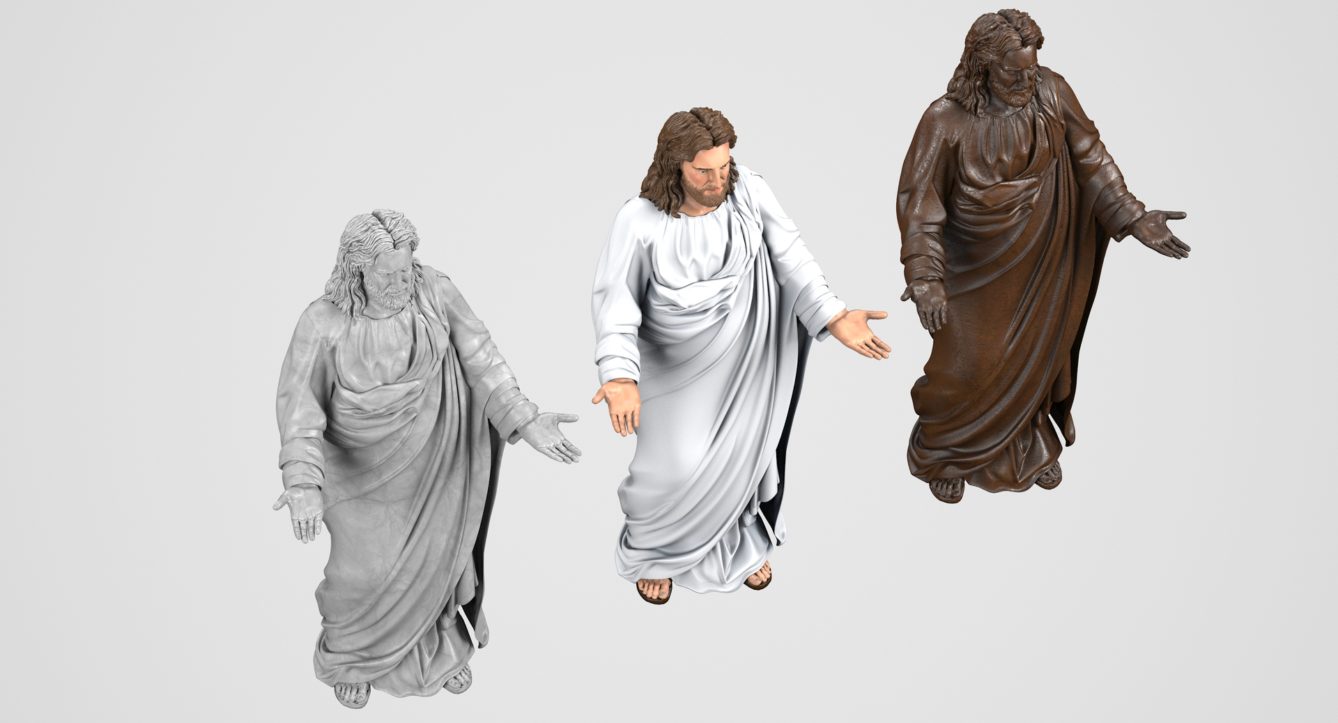 3d jesus virgin mary model