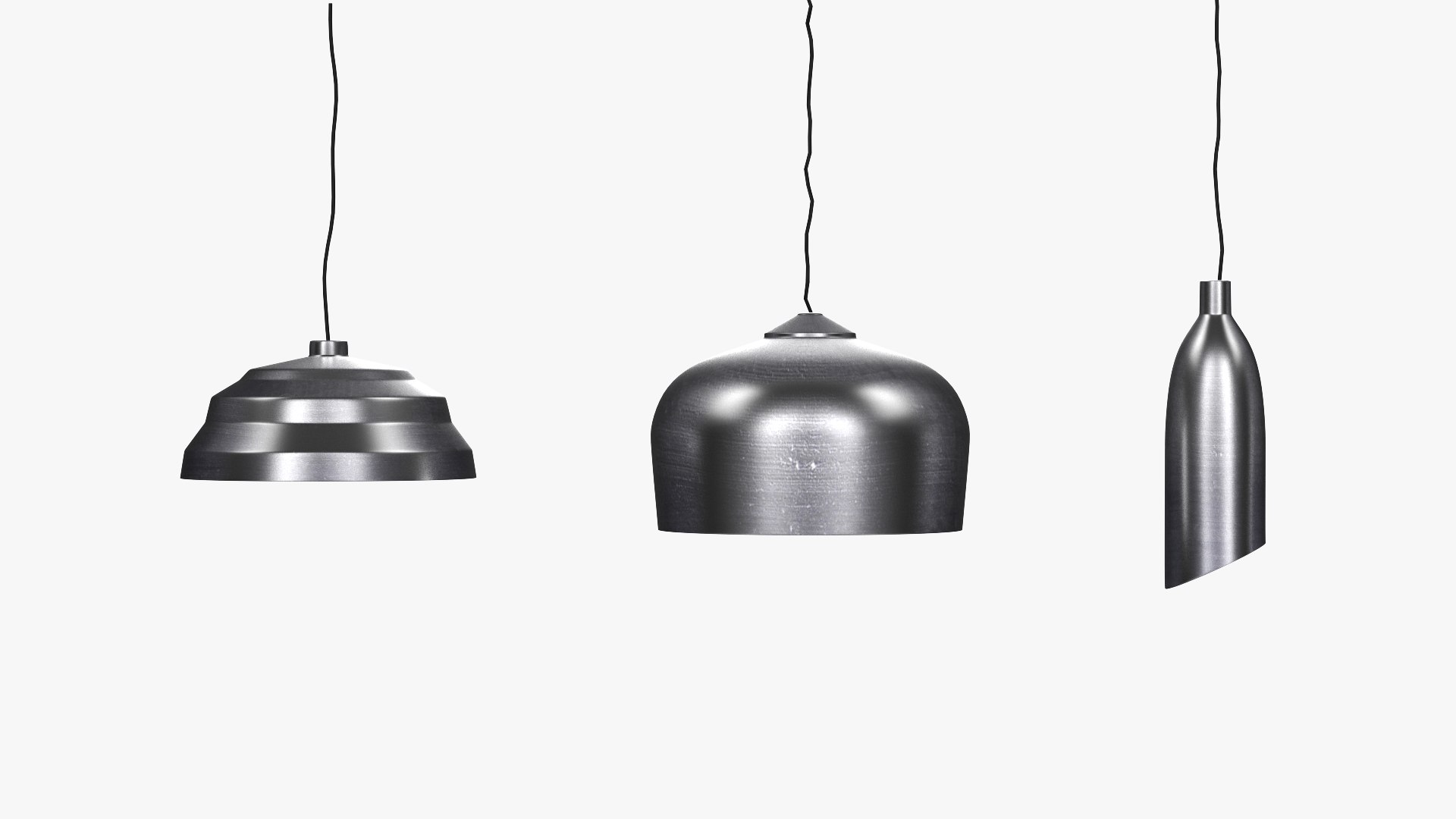 Industrial set aluminium hanging lamp model - TurboSquid 1428558