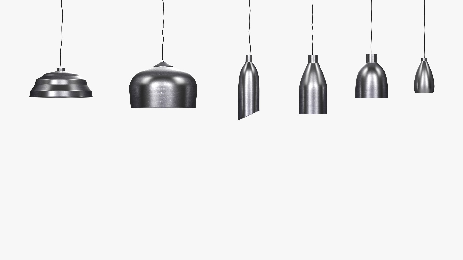 Industrial set aluminium hanging lamp model - TurboSquid 1428558