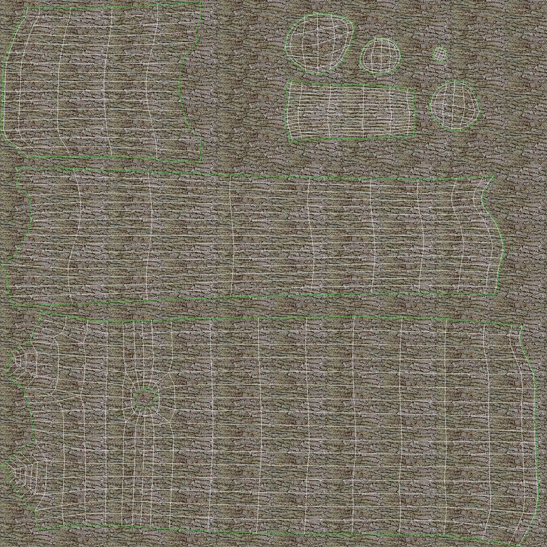 Fallen Logs Oak 03 3d Model