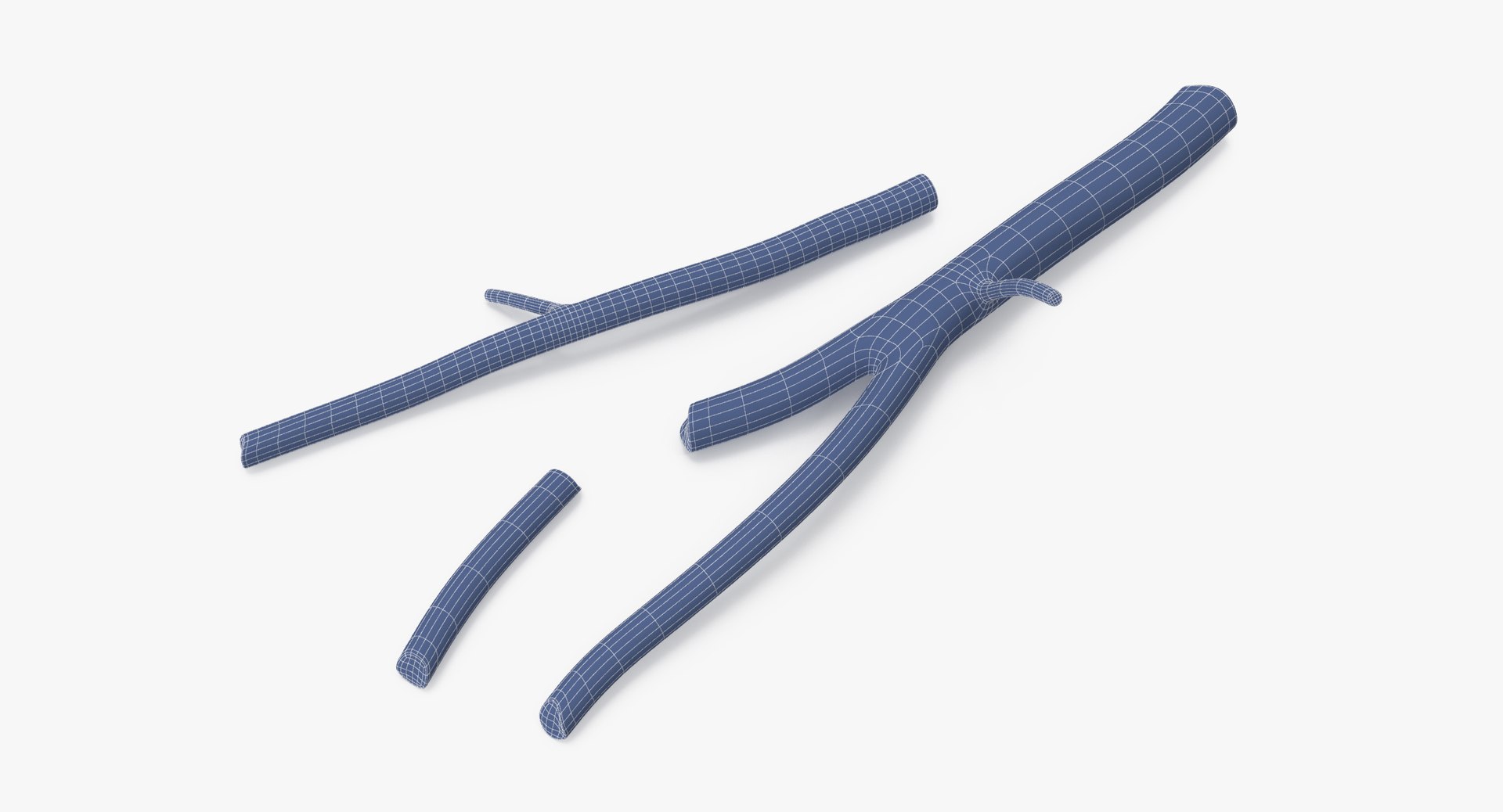 Fallen Logs Oak 03 3d Model