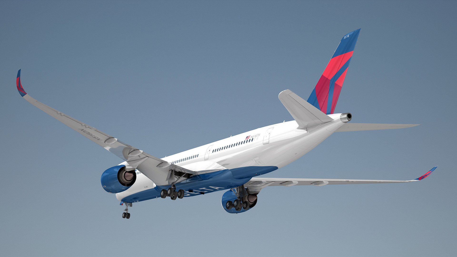 3D Airbus A350-900 Delta Airlines - TurboSquid 1967456