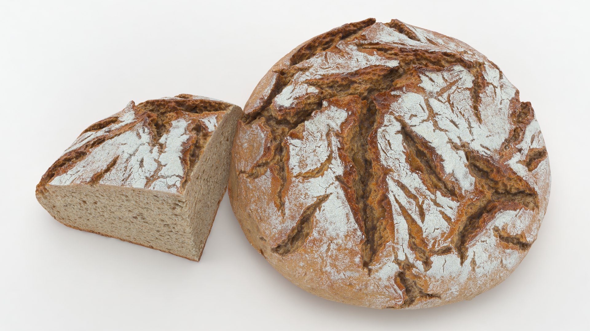 Rye Bread And Quarter 3D Model - TurboSquid 1875080