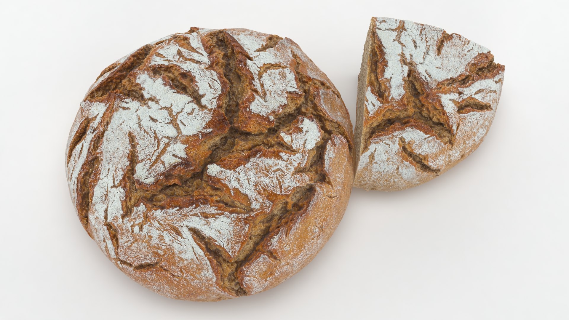 Rye Bread And Quarter 3D Model - TurboSquid 1875080