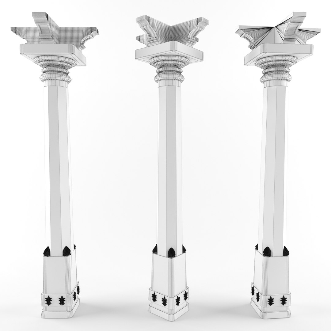 3d Model Chettinad Antique Pillar