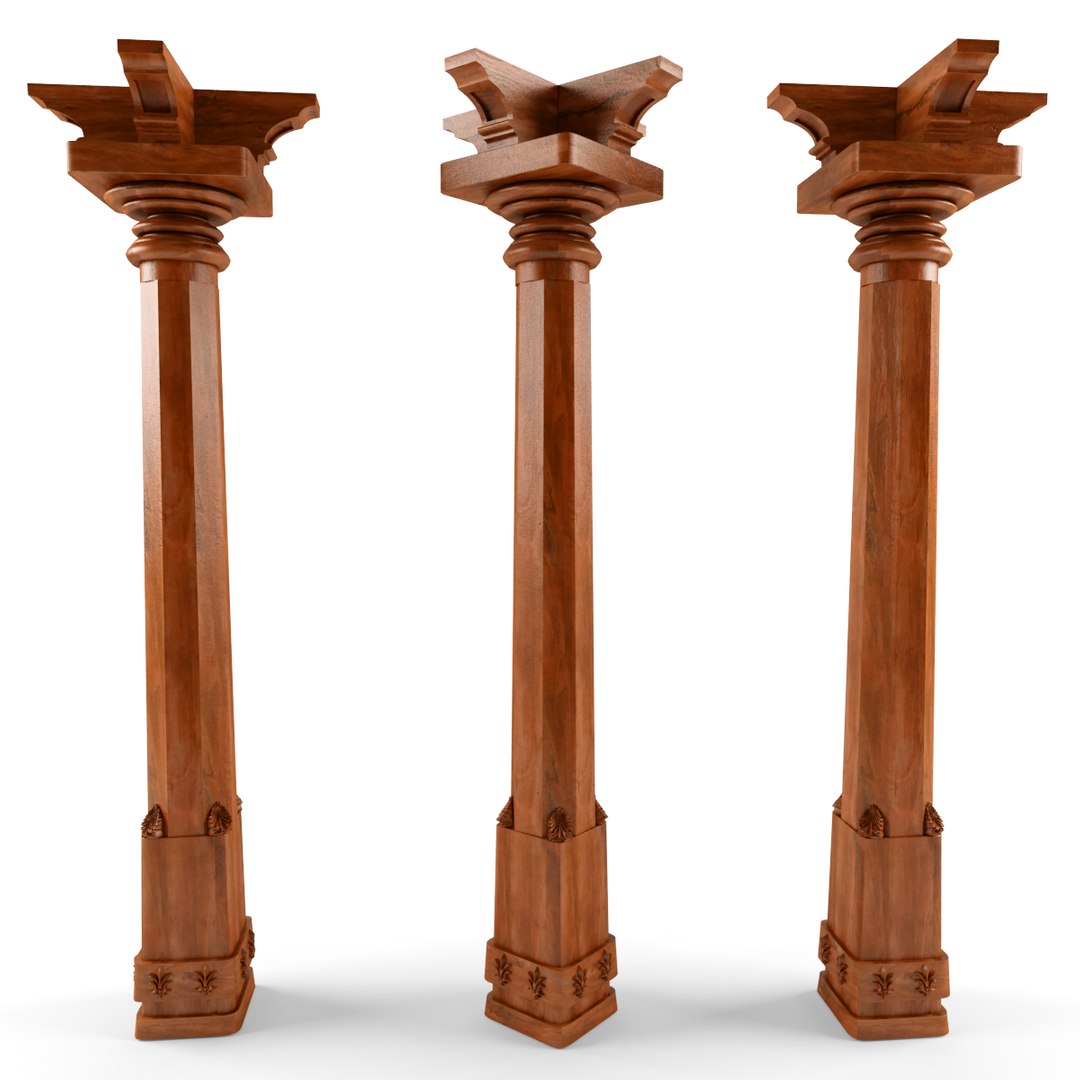3d Model Chettinad Antique Pillar