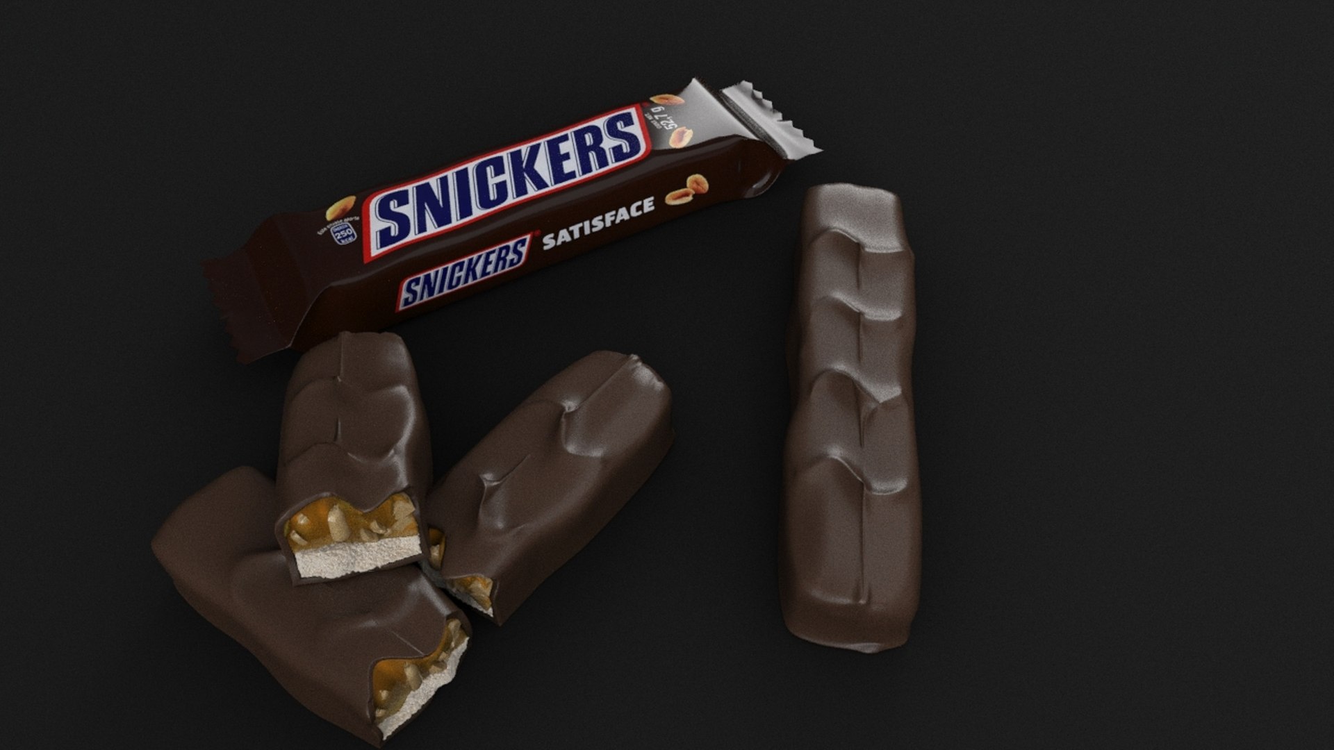 Chocolate Snickers Nuts 3D Model - TurboSquid 1680430