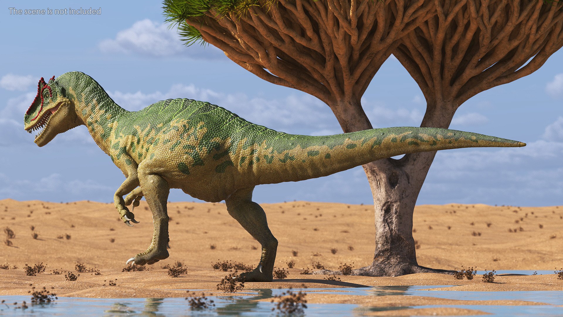 Allosaurus Green Coloring Rigged 3D Model - TurboSquid 2160547