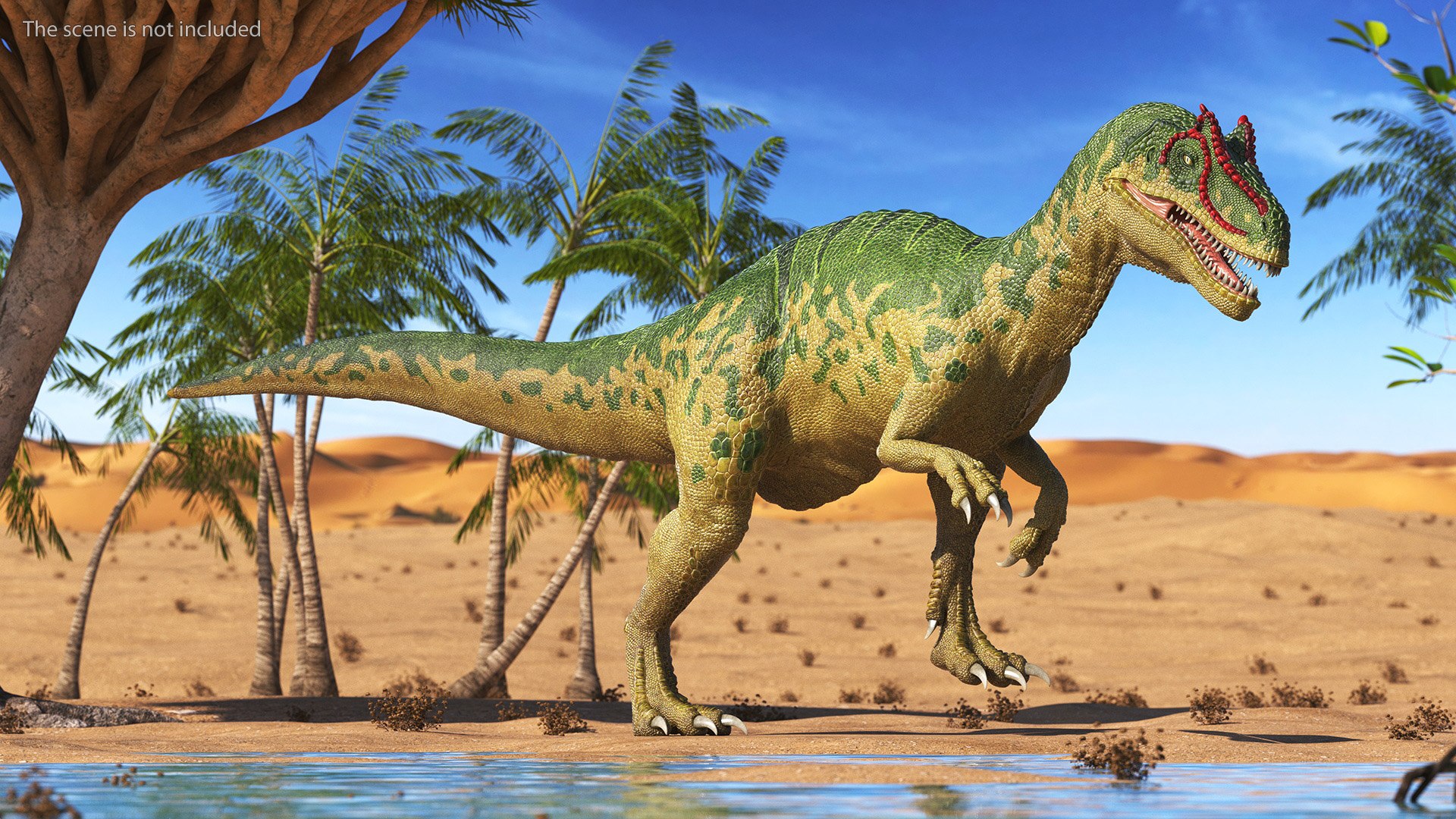 Allosaurus Green Coloring Rigged 3D Model - TurboSquid 2160547