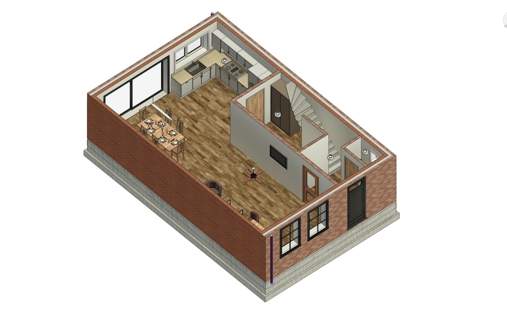 Half-open House Architectural Model - TurboSquid 2257690