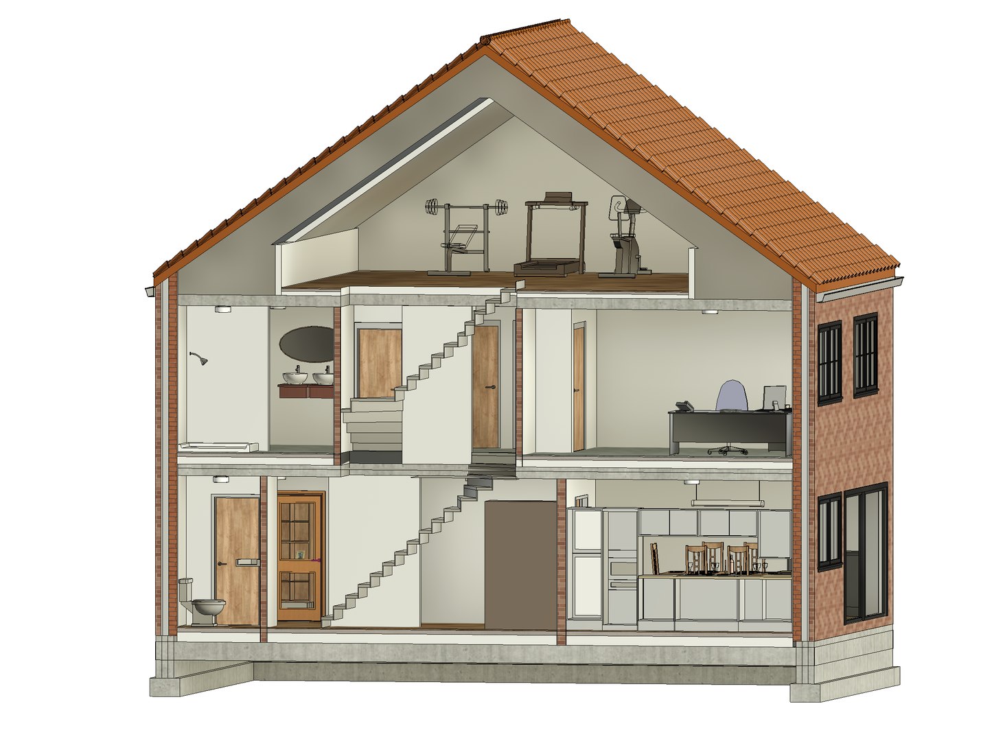 Half-open House Architectural Model - TurboSquid 2257690