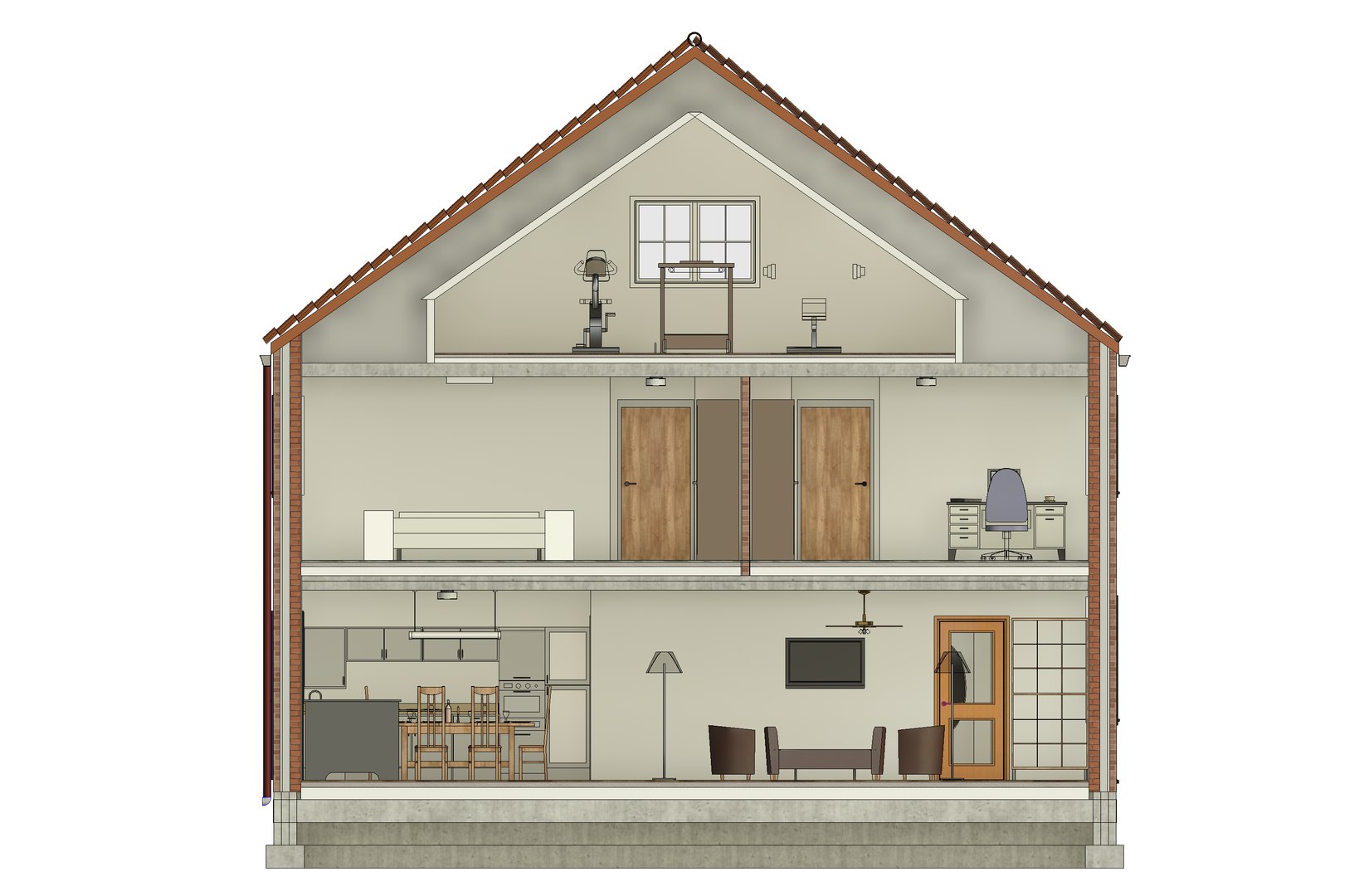 Half-open House Architectural Model - TurboSquid 2257690
