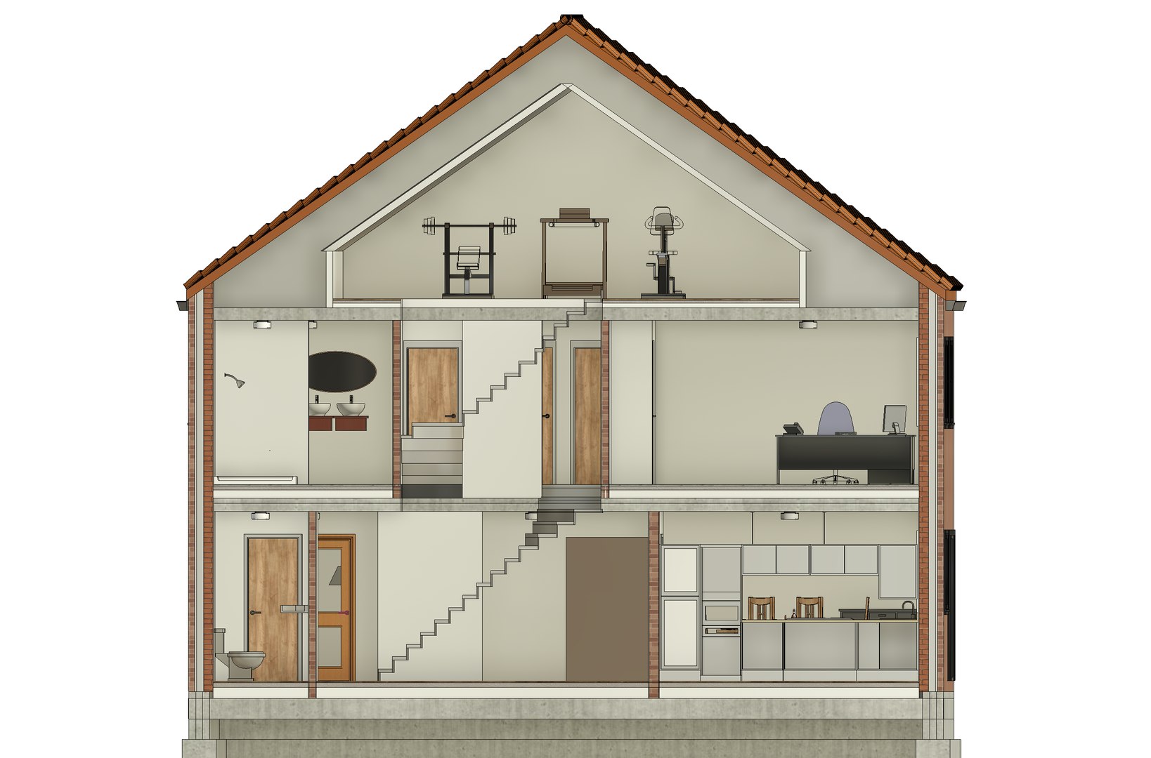 Half-open House Architectural Model - TurboSquid 2257690