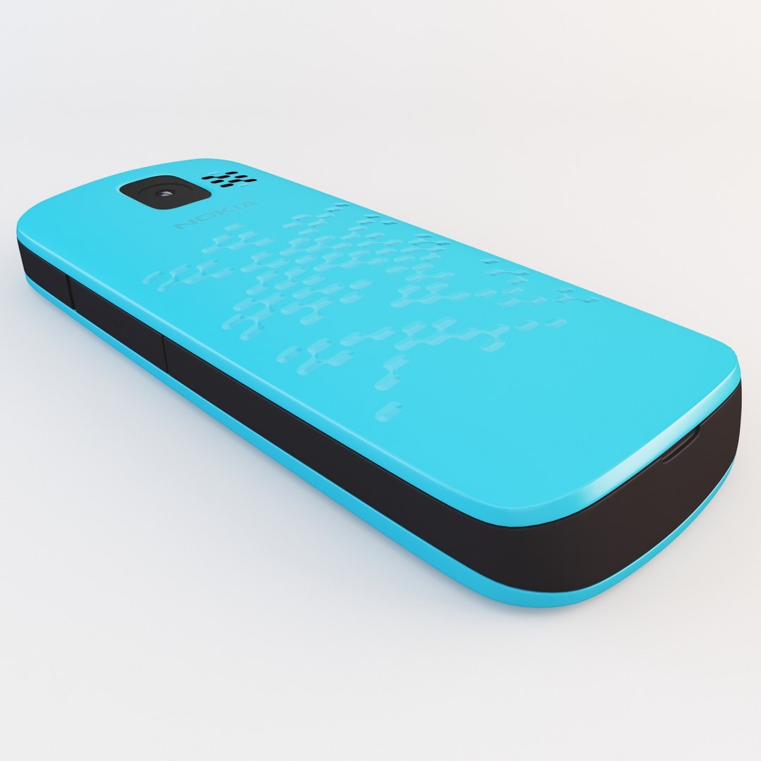 3d Model Blue Nokia 110 Cellphone