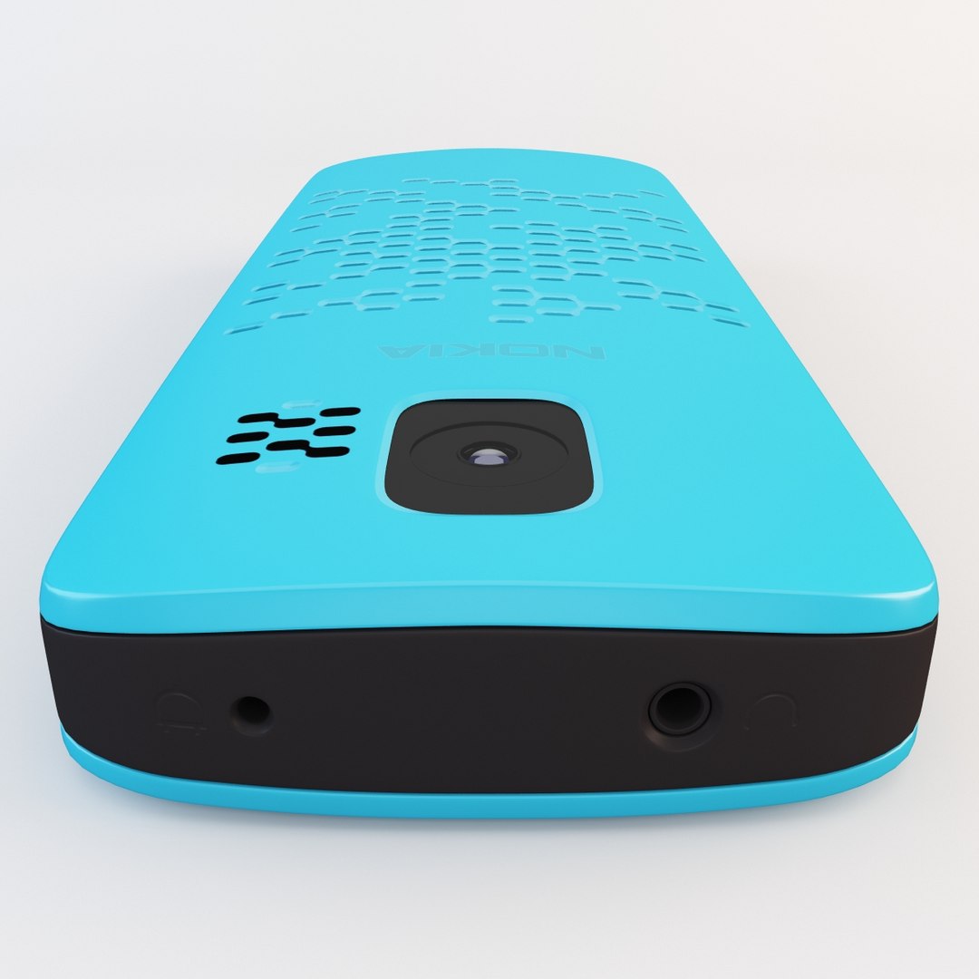 3d Model Blue Nokia 110 Cellphone