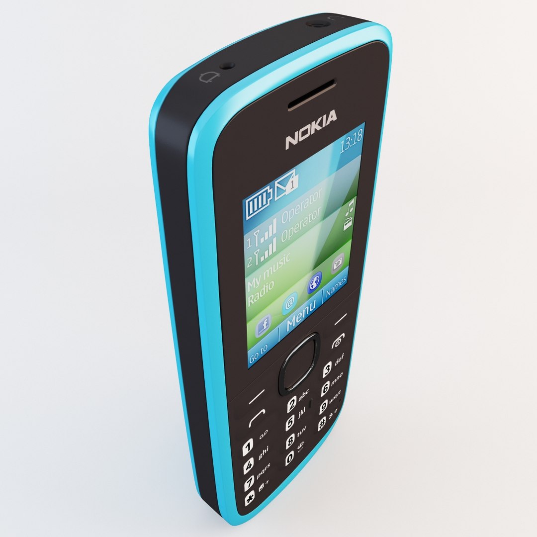3d Model Blue Nokia 110 Cellphone