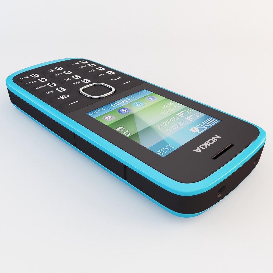 3d Model Blue Nokia 110 Cellphone