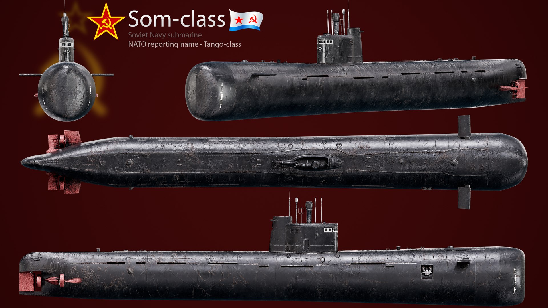 3D Model B-515 Tango-Class Submarine - TurboSquid 2152019