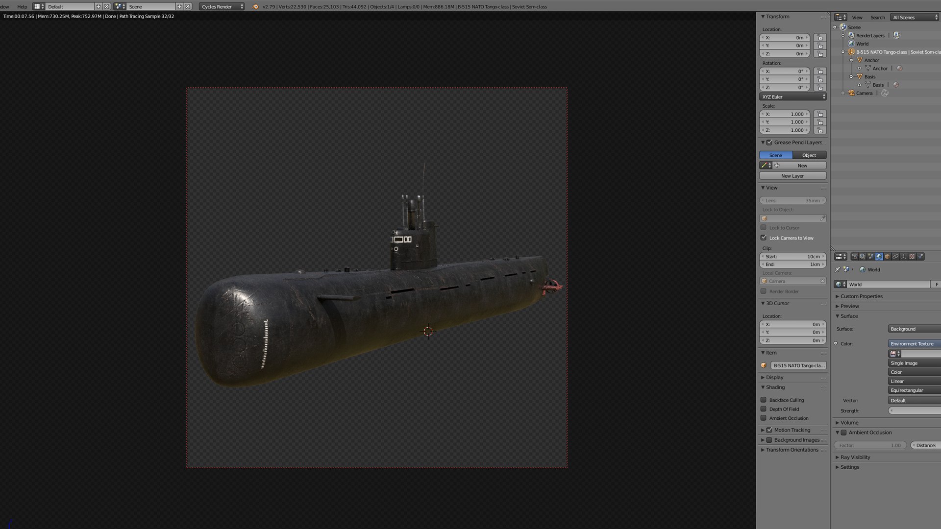 3D model B-515 Tango-Class Submarine - TurboSquid 2152019