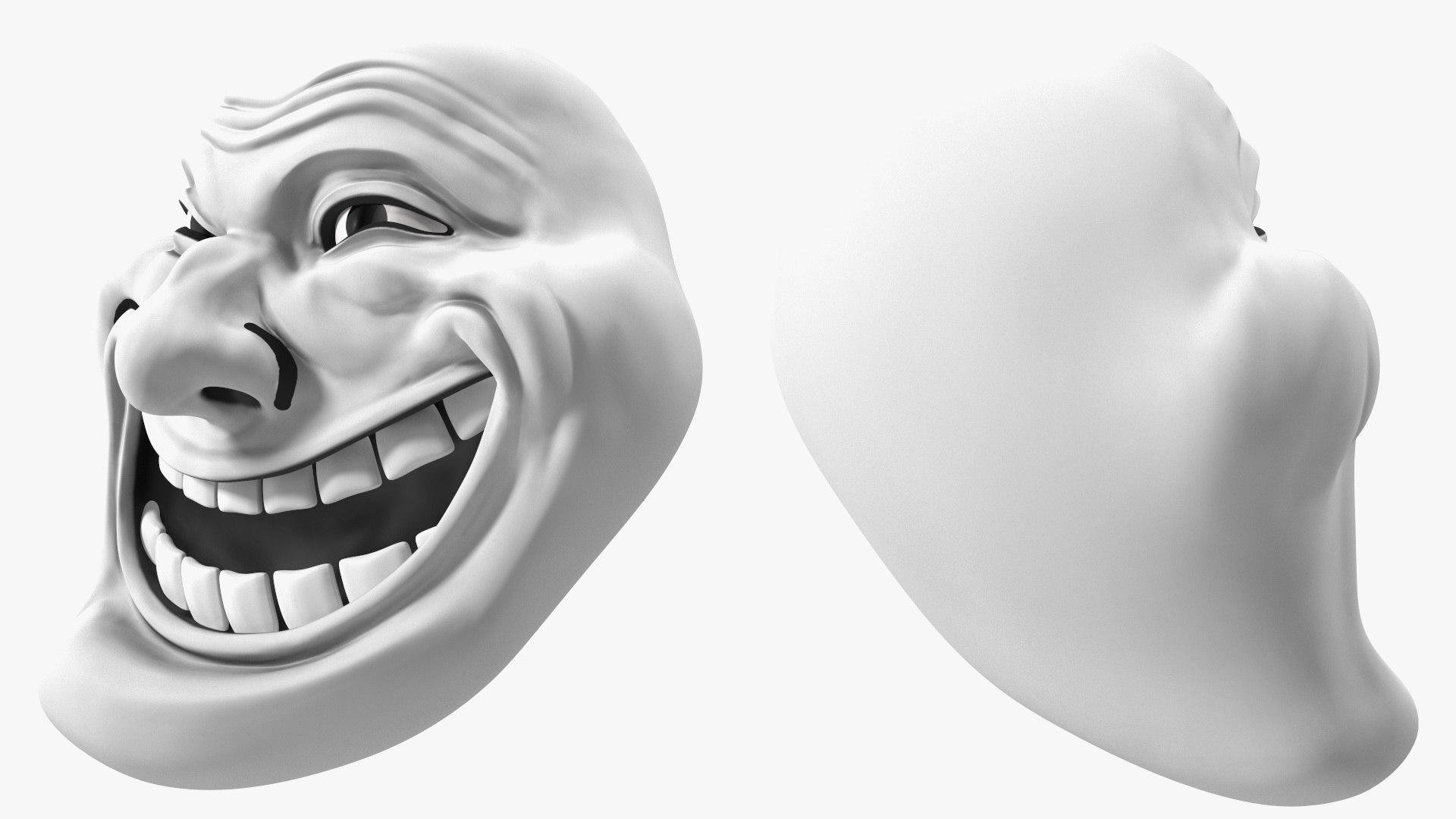 3D Trollface White - TurboSquid 1832879